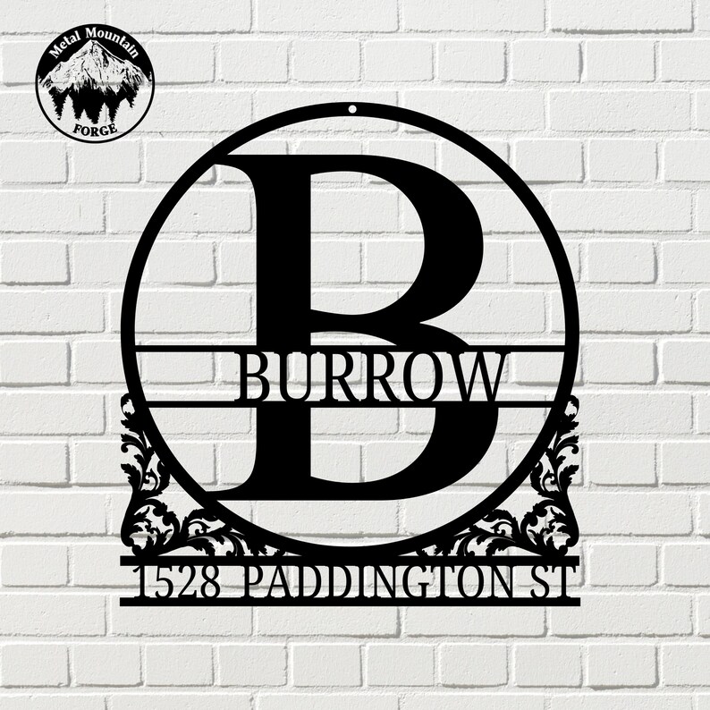 Personalized Metal Monogram Address Sign, Name Metal Sign, Metal Name ...