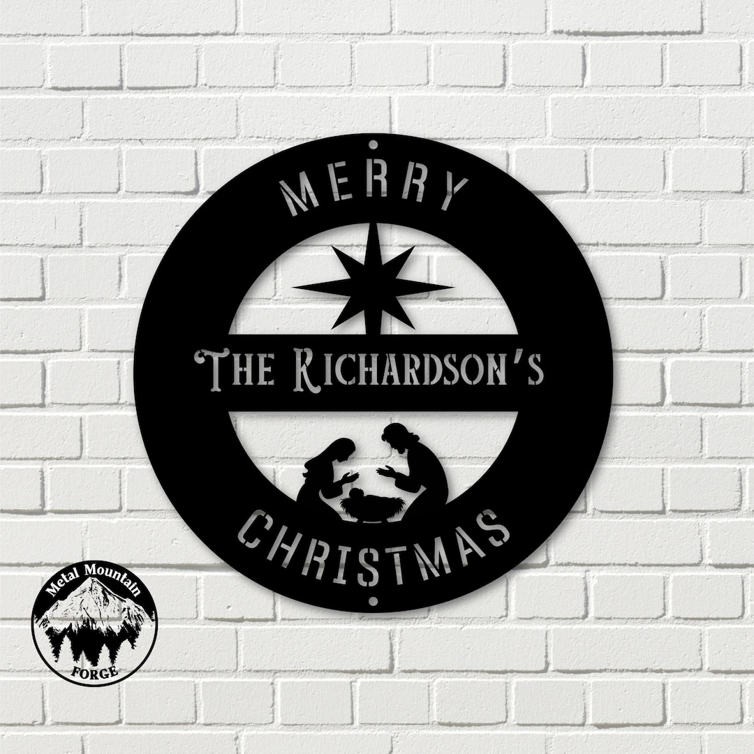 Personalized Metal Christmas Sign, Metal Christmas Sign, Religious ...
