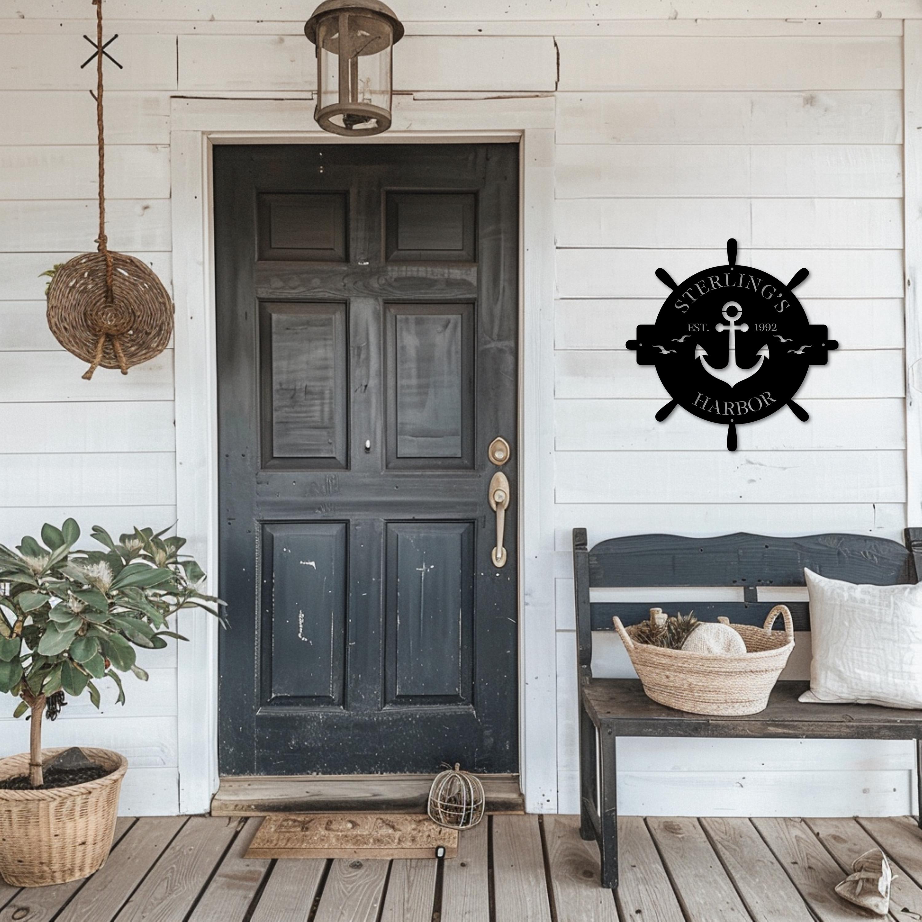 Personalized Metal Anchor Sign, Anchor Wall Art, Beach House Decor ...