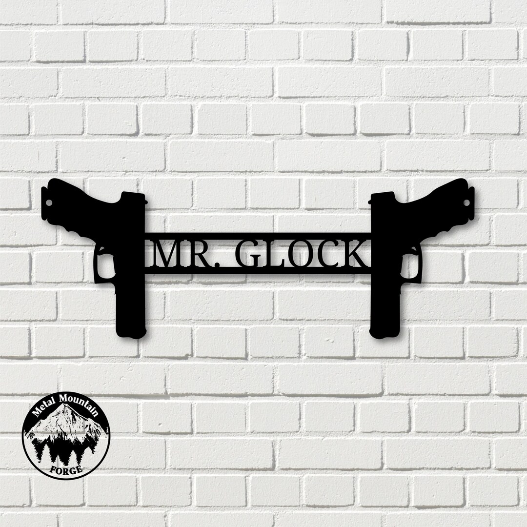 Custom Metal Gun Sign, Gun Metal Sign, 9mm Art, Gift for Dad, Custom ...