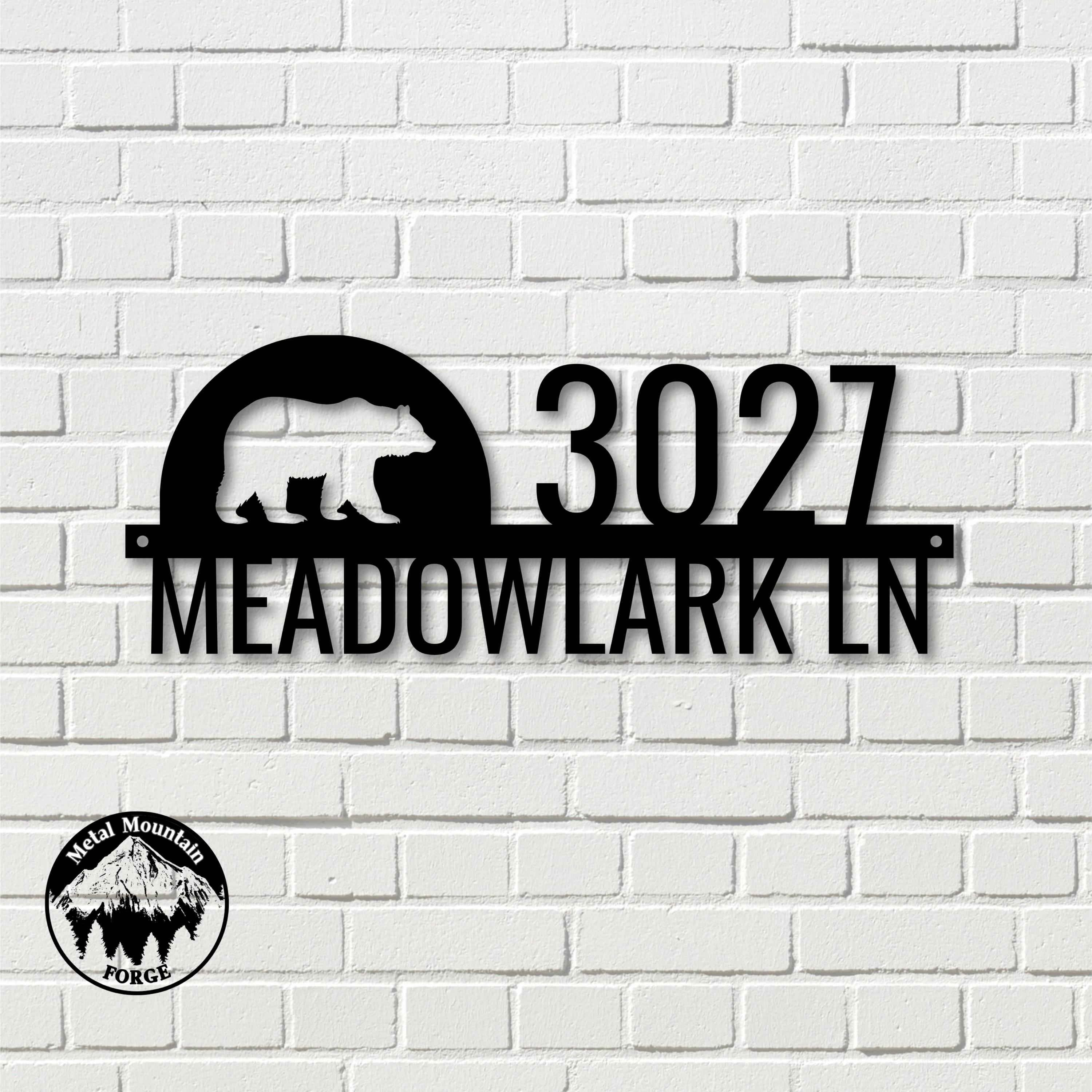 Metal Bear Address Sign, Personalized Address Sign, Address Sign, Bear ...