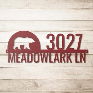 Metal Bear Address Sign, Personalized Address Sign, Address Sign, Bear ...
