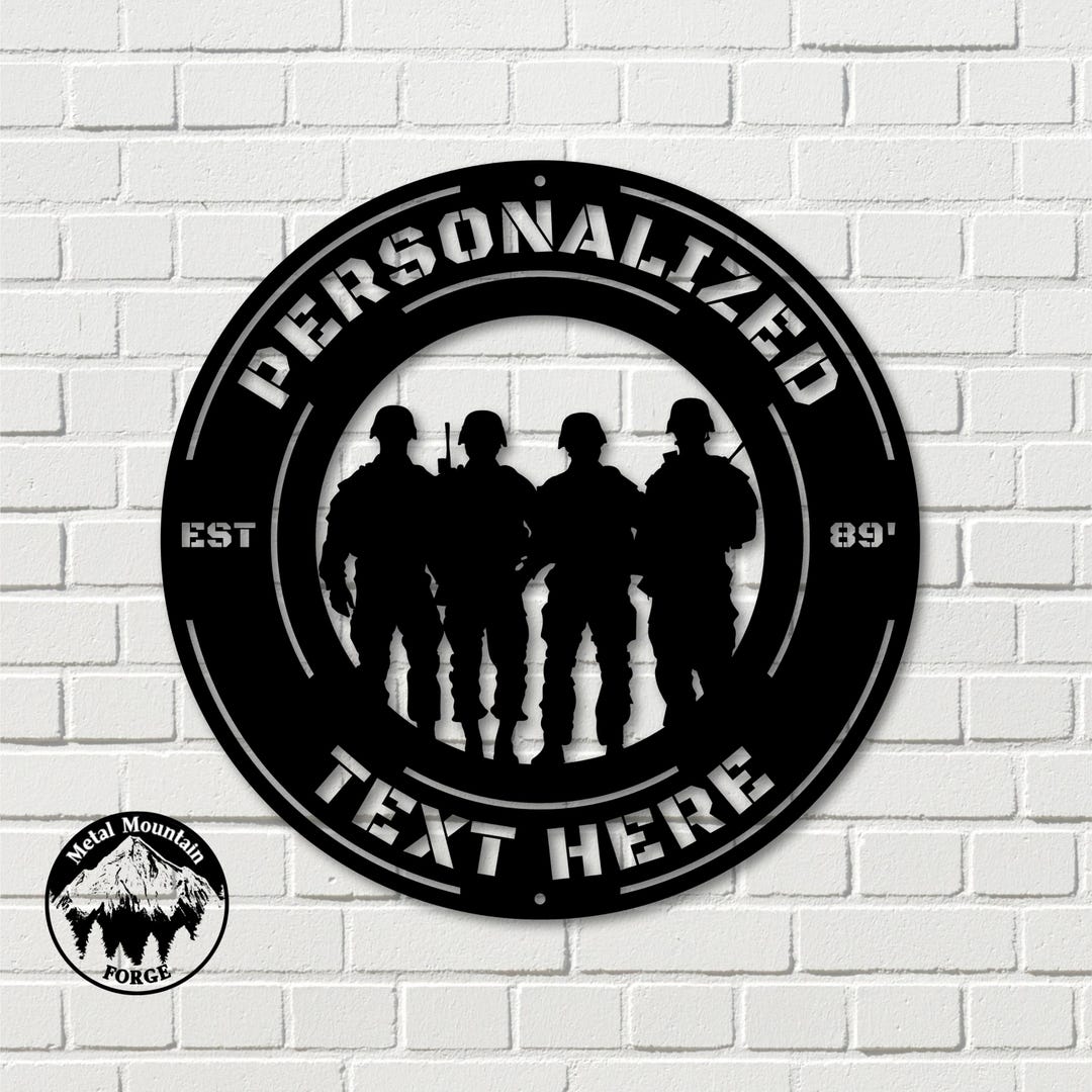 Personalized Metal Soldier Sign, US Military Veteran, Military Decor ...