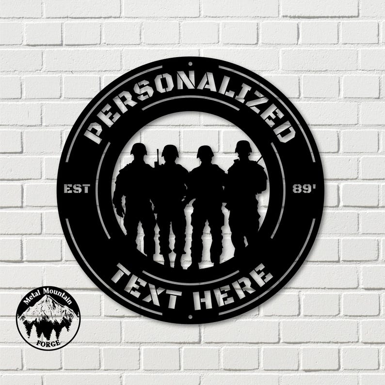 Personalized Metal Soldier Sign, US Military Veteran, Military Decor ...