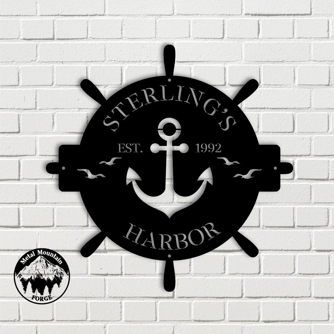 Personalized Metal Anchor Sign, Anchor Wall Art, Beach House Decor ...