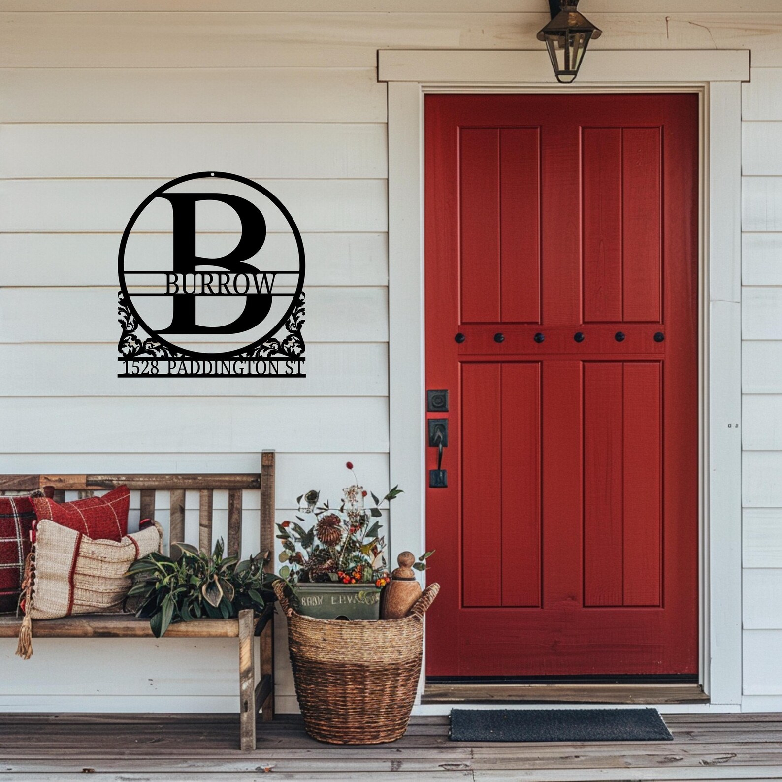 Personalized Metal Monogram Address Sign, Name Metal Sign, Metal Name ...