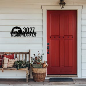 Metal Bear Address Sign, Personalized Address Sign, Address Sign, Bear ...