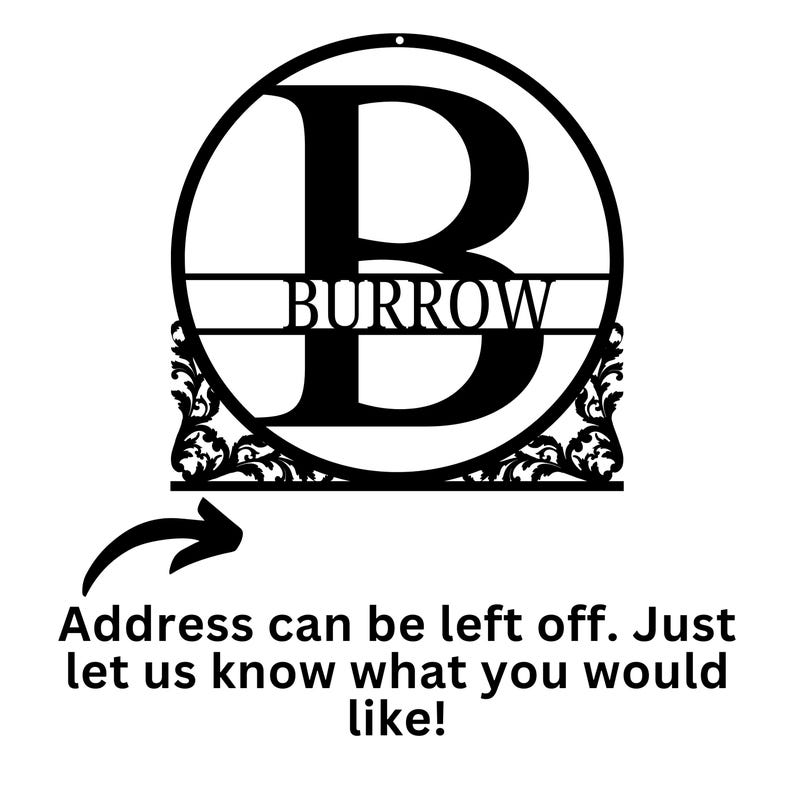 Personalized Metal Monogram Address Sign, Name Metal Sign, Metal Name ...