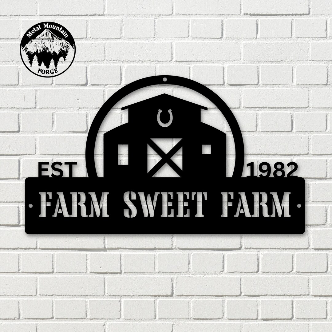 Farm Sweet Farm Sign, Metal Farm Sign Personalized, Metal Sign Farm ...
