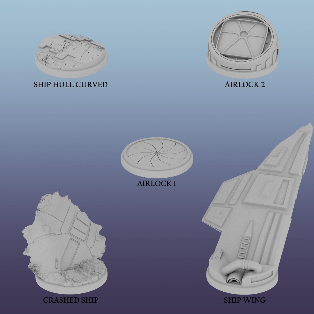 Ship Exterior Kit - Set of 5 Miniature Bases 28mm - Etsy