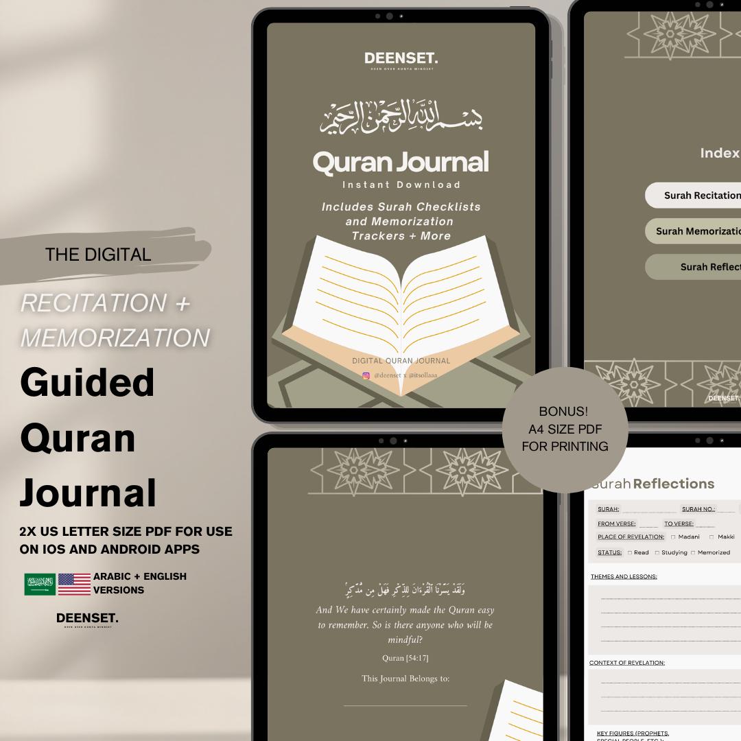 Quran Journal Digital, Quran Study, Quran Tracker, Quran Journaling ...