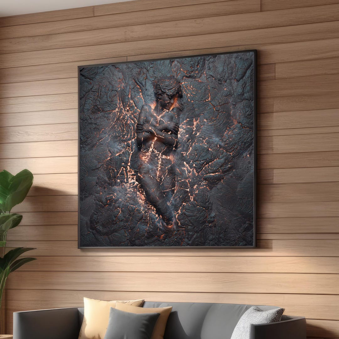 Molten Emergence – Abstract Sculptural Art of Human Figure in Lava ...