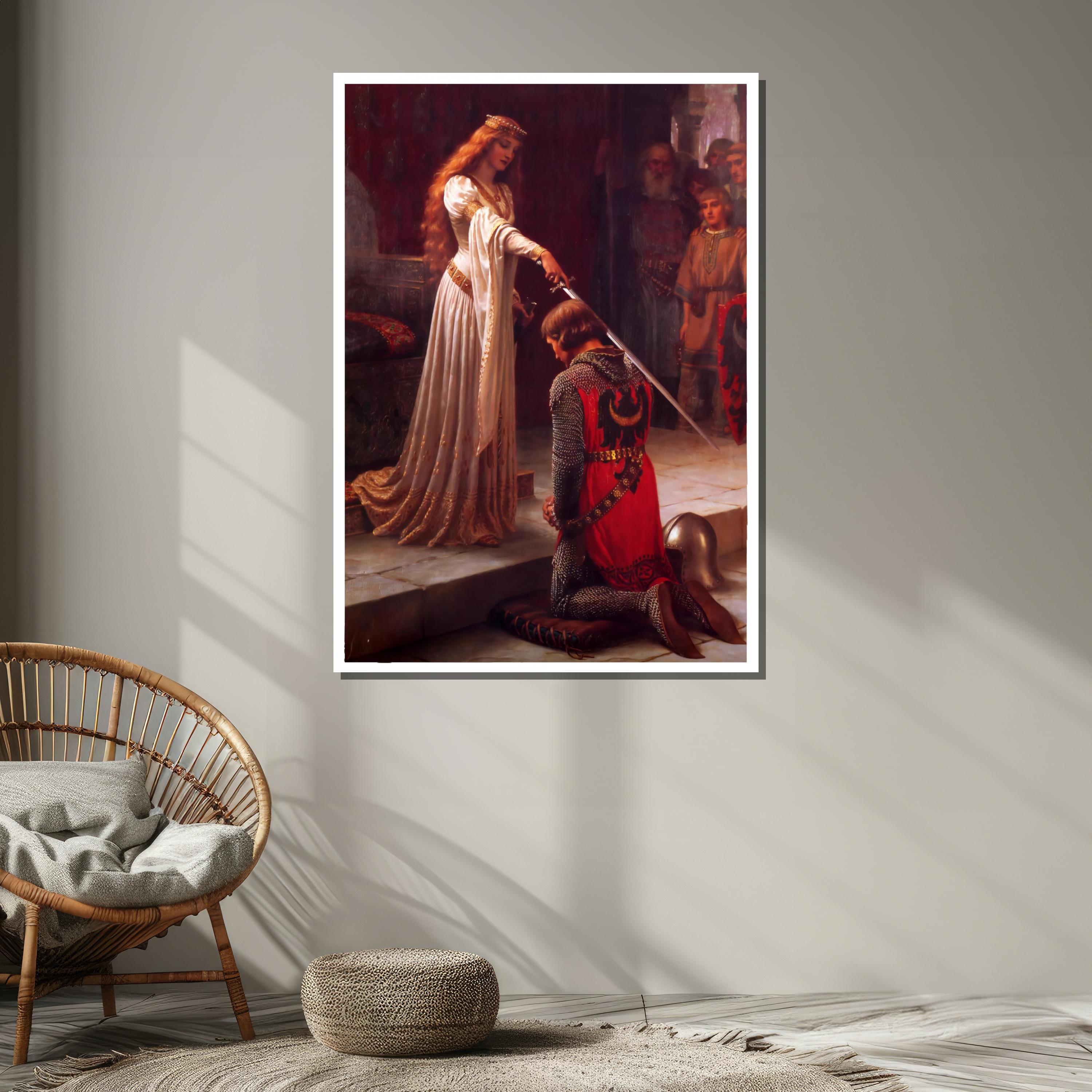 The Accolade by Edmund Blair Leighton Canvas Art Knighting Ceremony ...