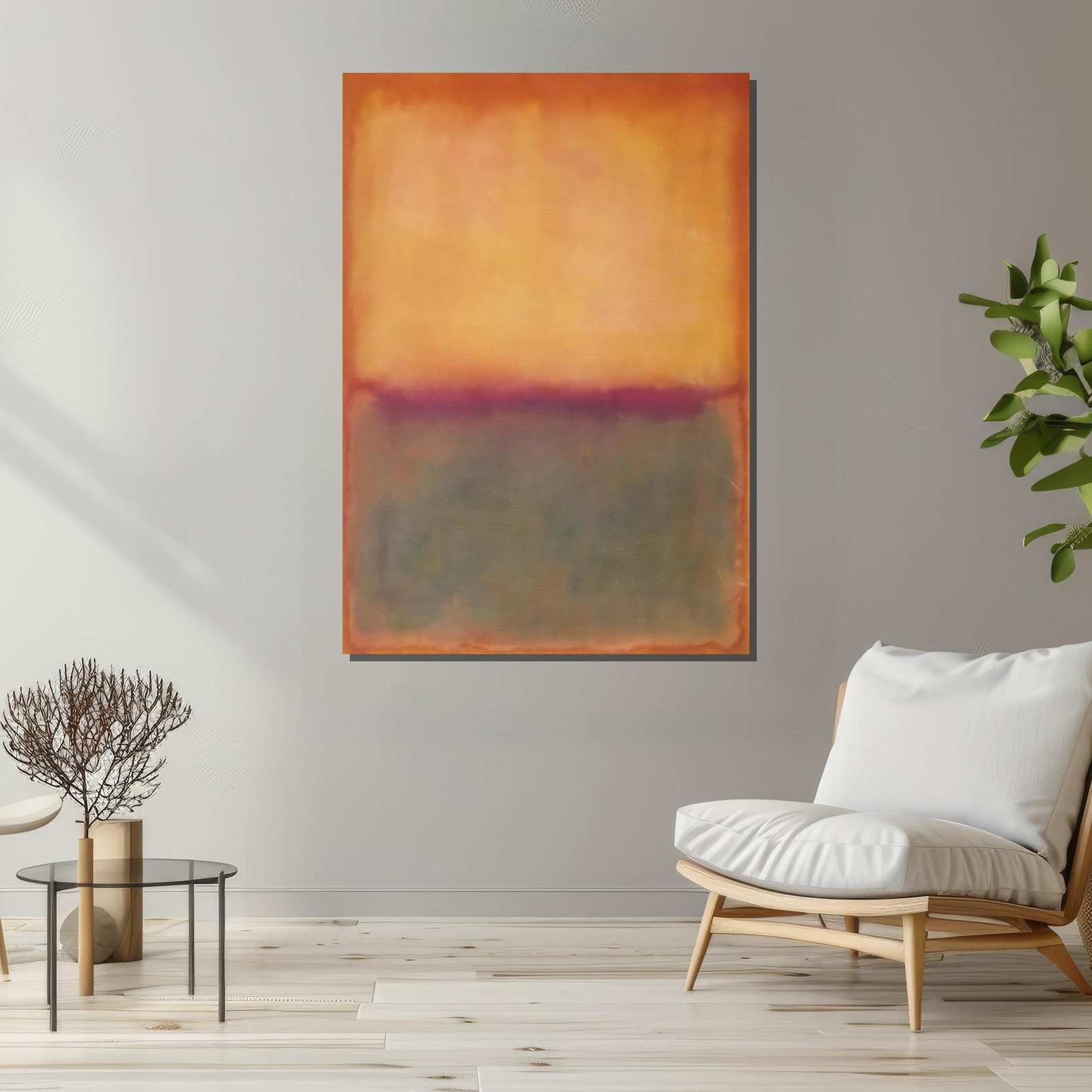 Mark Rothko Earthy Green and Warm Orange Abstract Canvas Print ...