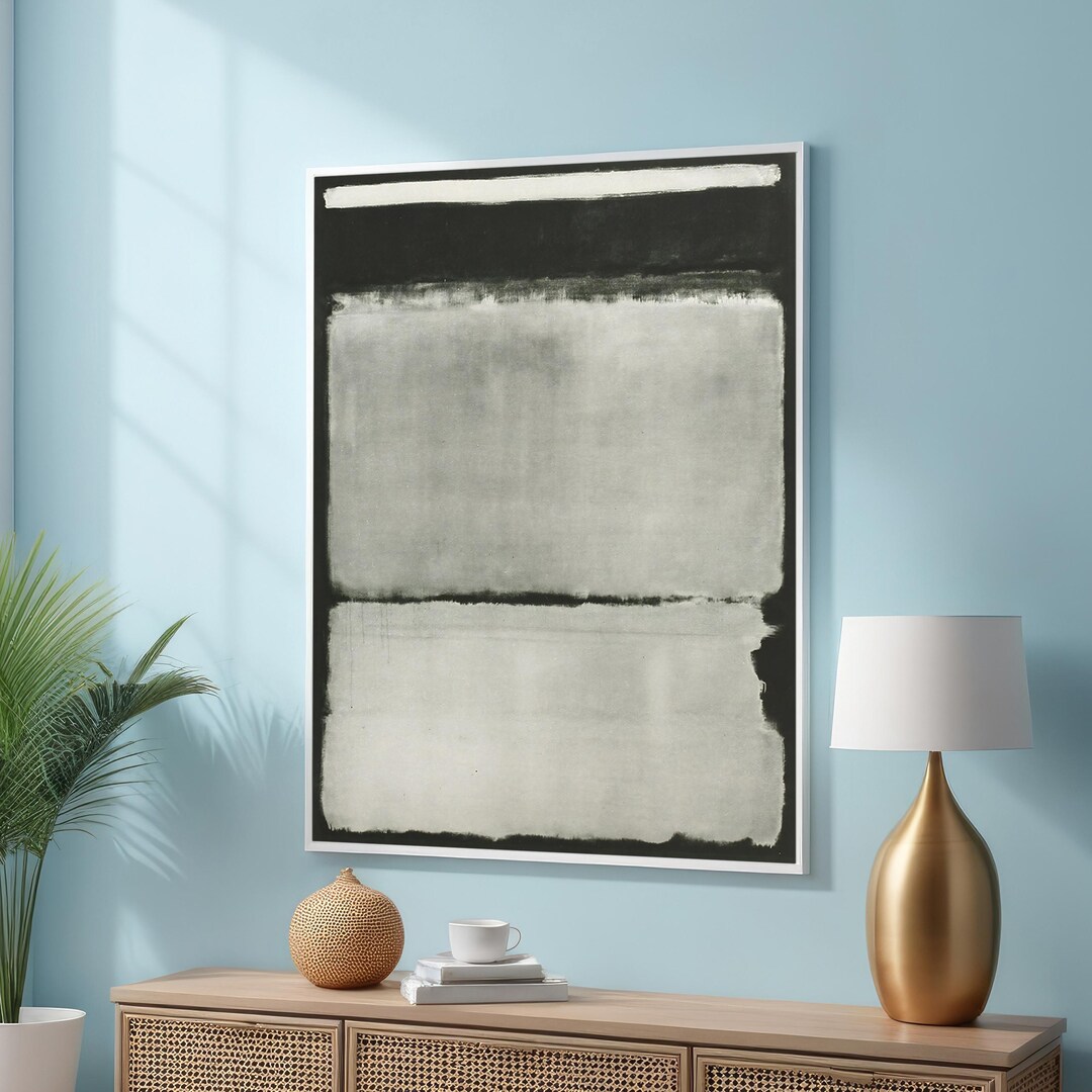 Monochromatic Grayscale Mark Rothko Canvas Wall Art - Minimalist Color ...