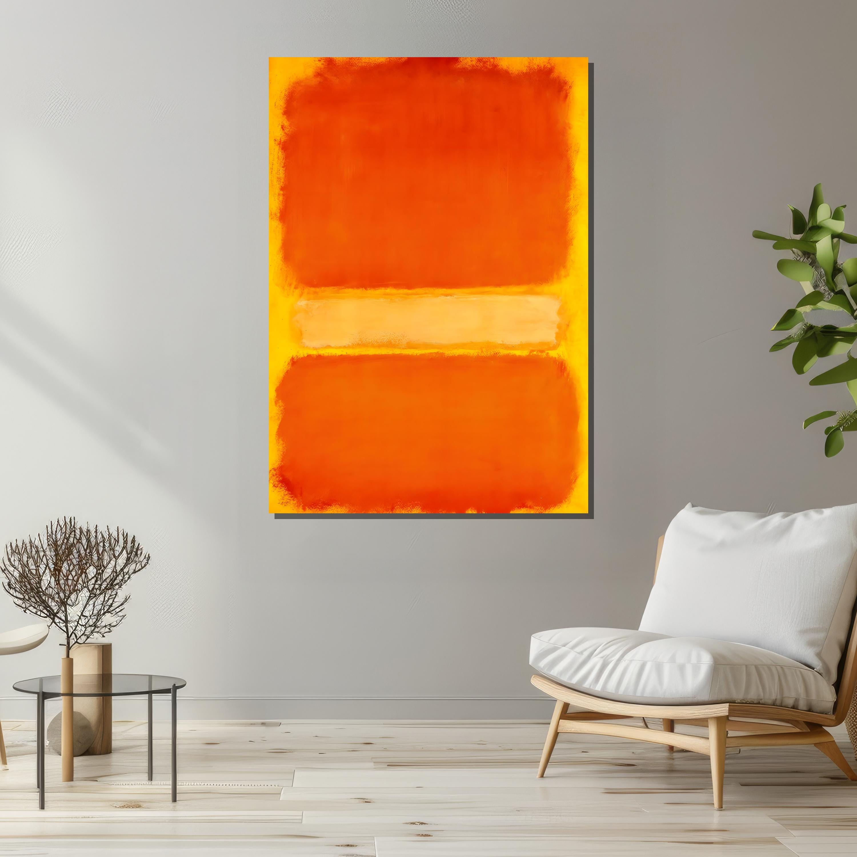 Vibrant Orange and Yellow Mark Rothko Canvas Wall Art - Warm Color ...
