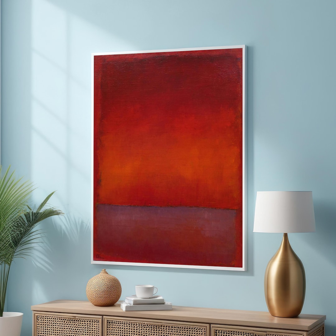 Mark Rothko Red & Orange Canvas Wall Art - Modern Minimalist Sunset ...