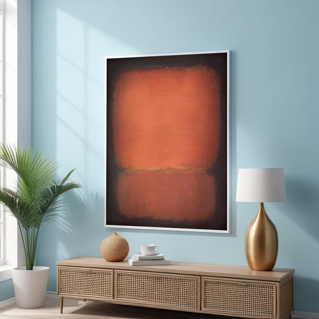 Mark Rothko Warm Orange and Black Abstract Canvas Art - Minimalist ...