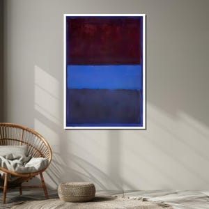 Deep Maroon and Blue Mark Rothko Canvas Wall Art - Moody Color Block ...