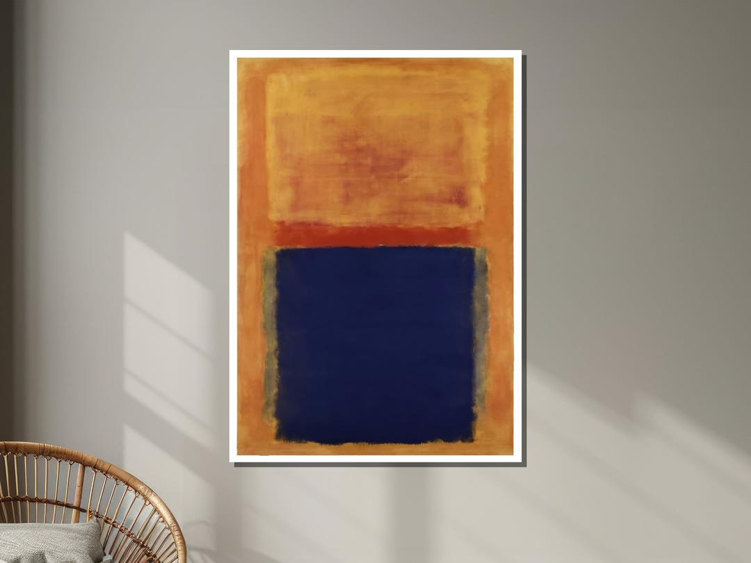 Mark Rothko Orange and Navy Blue Canvas Art - Modern Minimalist Color ...