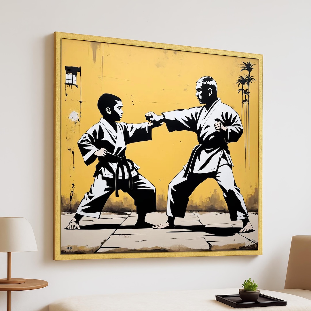 Karate Street Art Canvas – Banksy Style Martial Arts Print – Father and ...