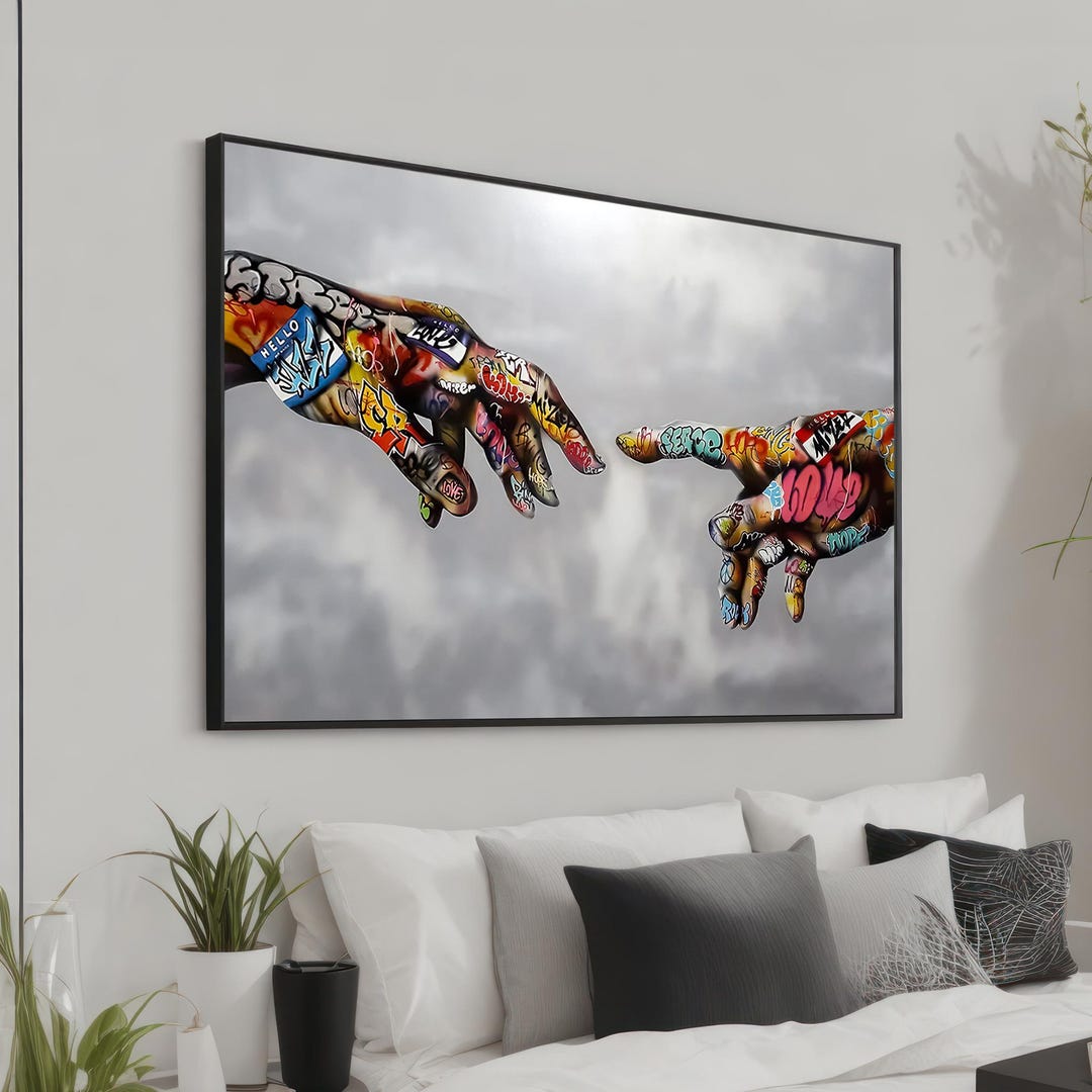 Graffiti Hands Art – Creation of Adam Reimagined in Urban Street Style ...