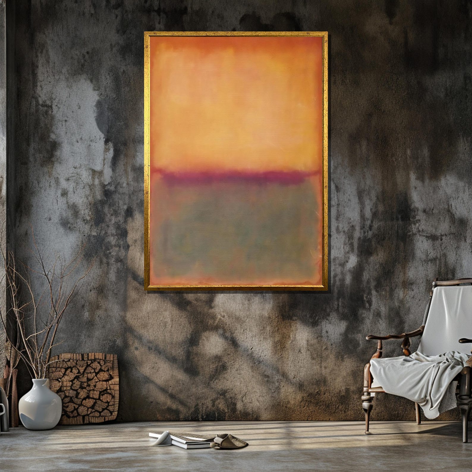 Mark Rothko Earthy Green and Warm Orange Abstract Canvas Print ...