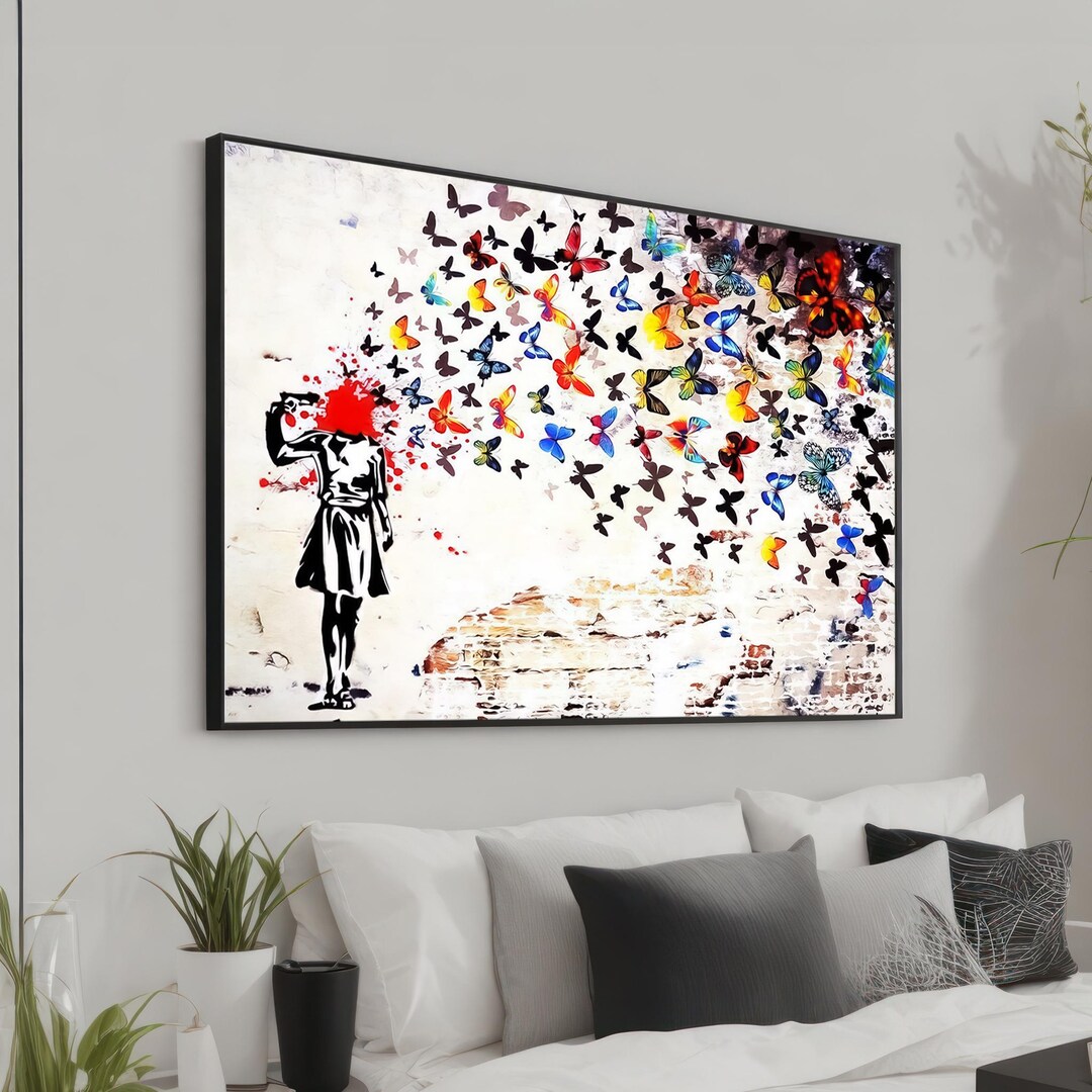 Urban Street Art – Butterfly Explosion Graffiti Canvas – Dark to Light ...