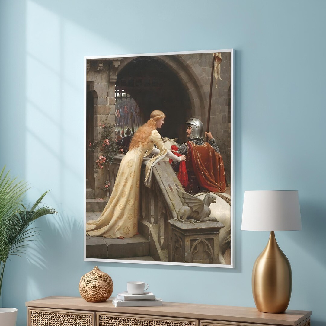 Chivalric Romance Canvas Art – Pre-raphaelite Medieval Scene of Knight ...