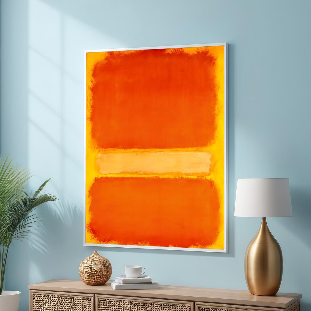 Vibrant Orange and Yellow Mark Rothko Canvas Wall Art - Warm Color ...