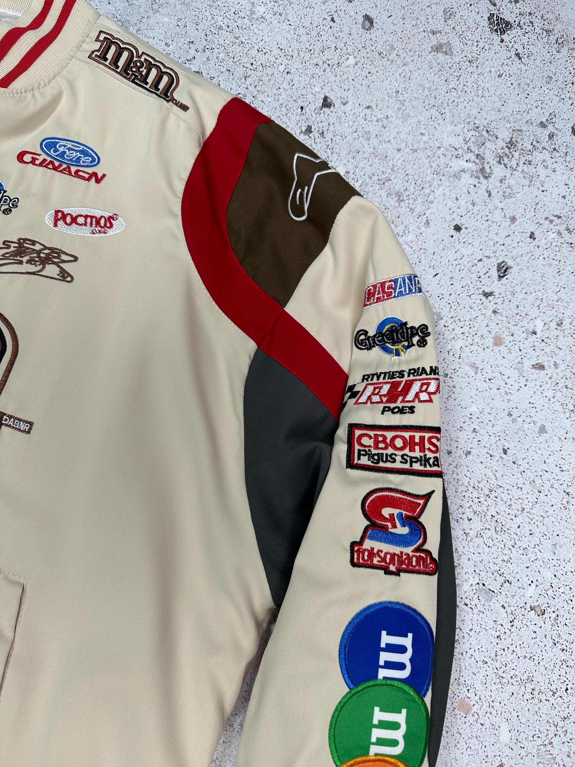 M&m's Racing Jacket Nascar Y2K F1 Moto Bomber Men White L - Etsy