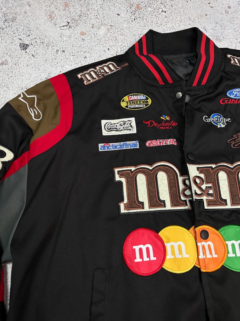 M&m's Racing Jacket Nascar Y2K F1 Moto Bomber Men Black L - Etsy