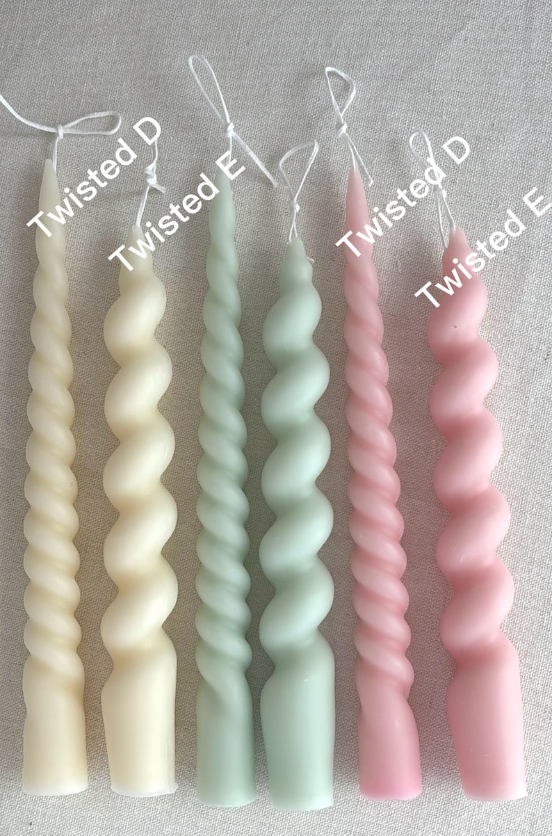 Macaron Twist Taper Candle Set - Colorful Spiral Candles for Home Decor ...