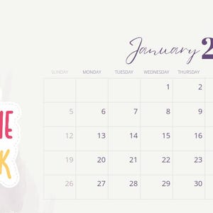 2025 Positive Affirmation Digital Calendar Printable Daily Motivational Quotes, Wellness ...