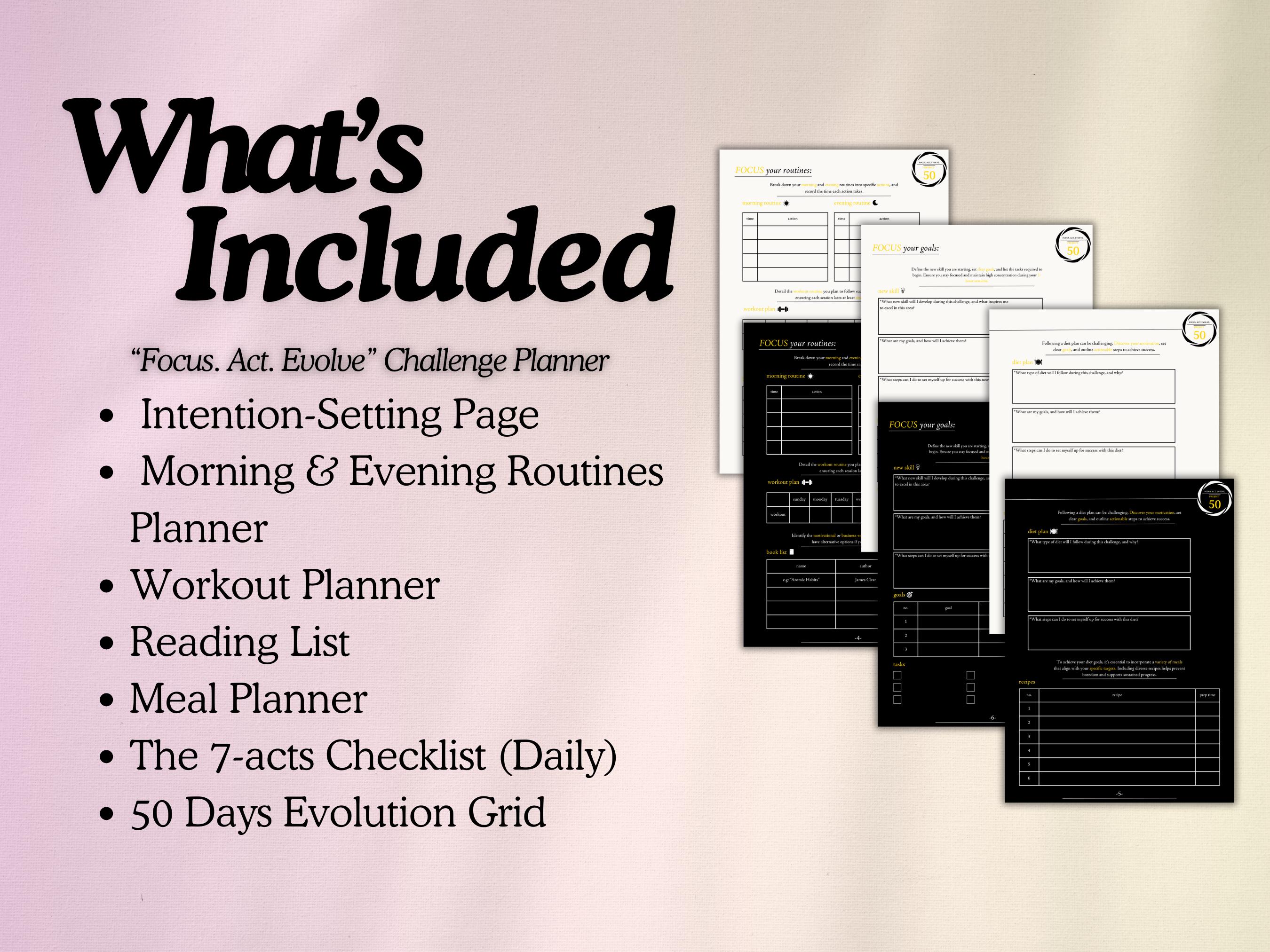 Project 50 Challenge Planner & Wallpaper Bundle Minimalistic Digital ...