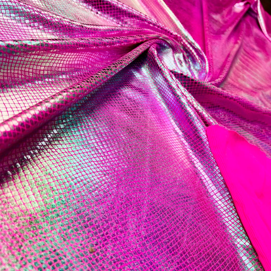 Vibrant Barbie Pink Hologram I Spandex 4-way Full Stretch Fabric 60 ...