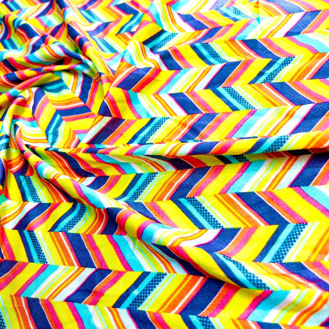 4-way Stretch Print Nylon Spandex Fabric I Exotic Design Multicolor ...