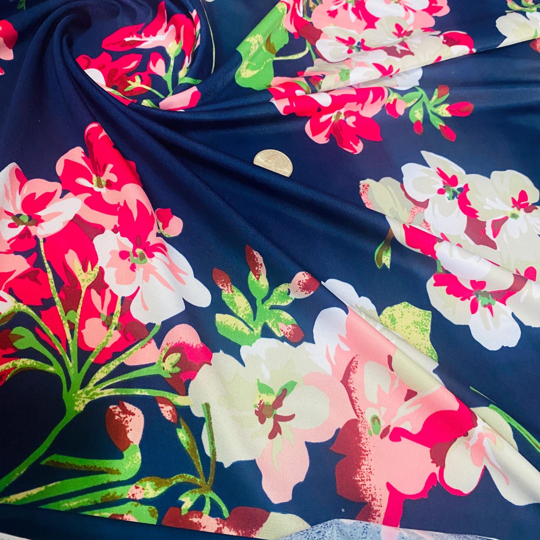 Vintage Flowers Print I Spandex 4-way Full Stretch I Fabric 60" Width ...