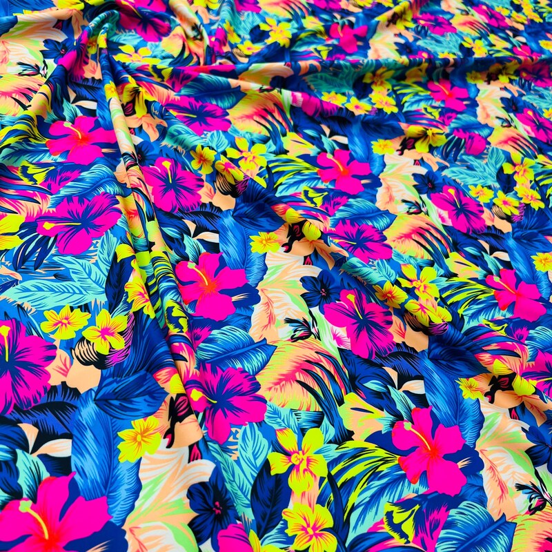 Neon Floral Fabric - Etsy