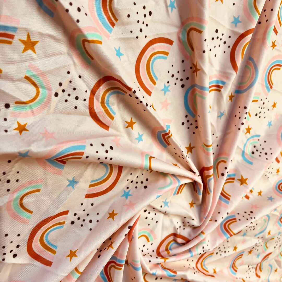 Animated Rainbow Print I 4-way Stretch Printed Nylon Spandex Fabric I ...