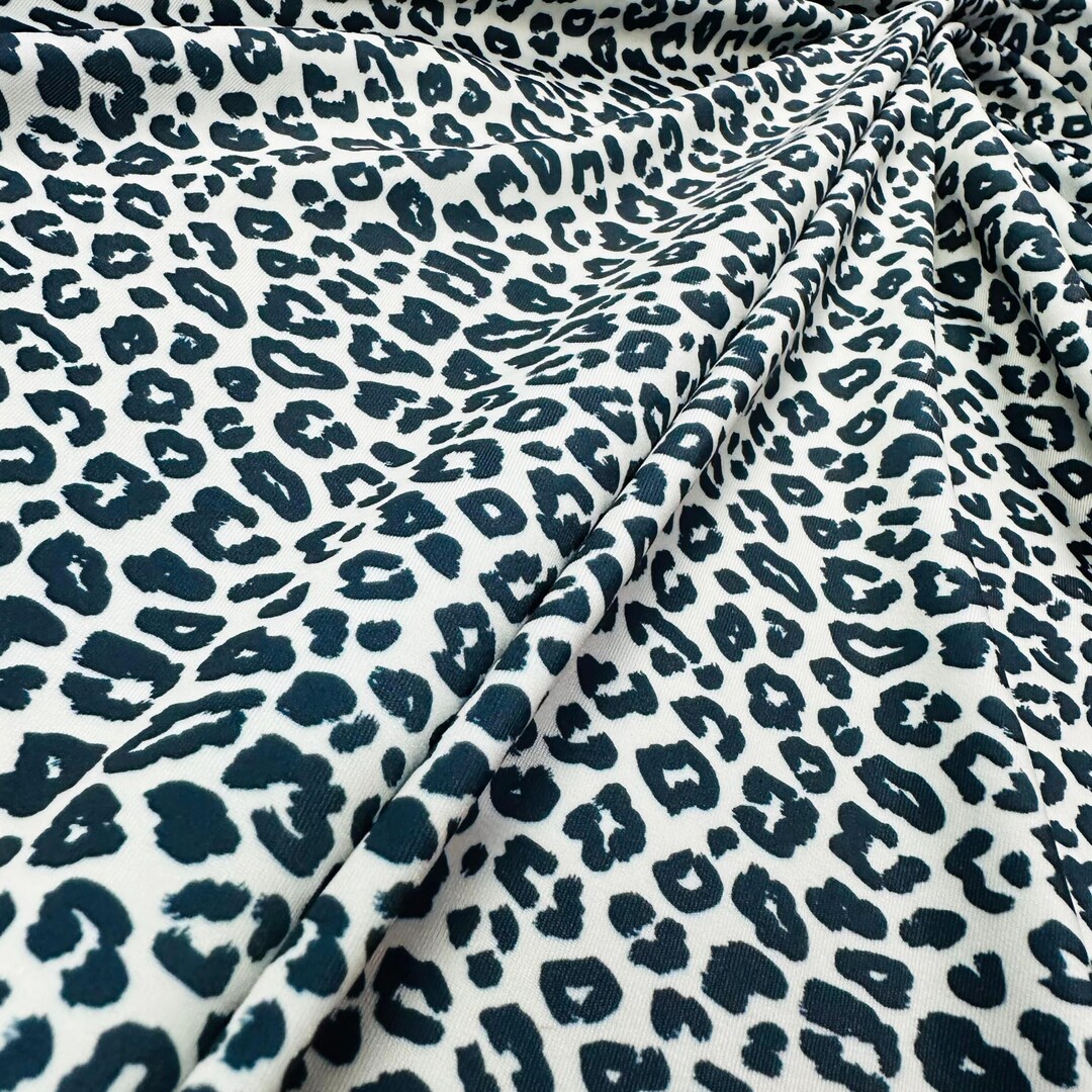 Animal Print Black and White Leopard I Spandex 4-way Full Stretch ...