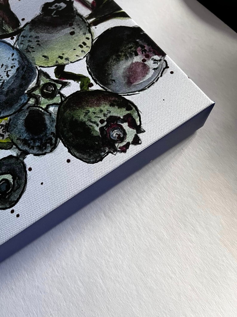 Blueberry Patch Canvas Blueberry Lovers Nature's - Etsy