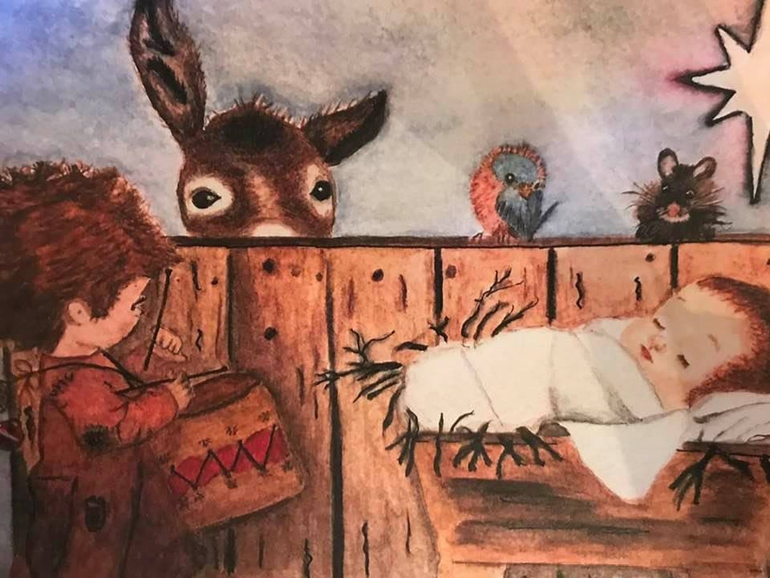 Nativity Scene Jpeg, Little Drummer Boy, Original Watercolor Painting ...