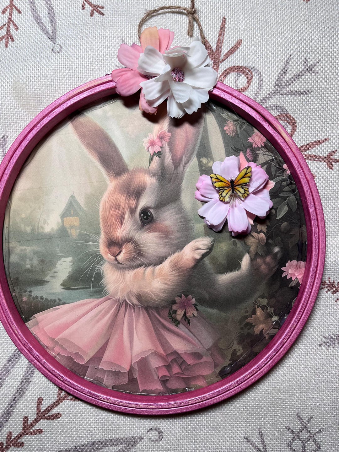 Sweet Ballerina Bunny Easter Hoop 8 Circle Unique Girls Wall ...