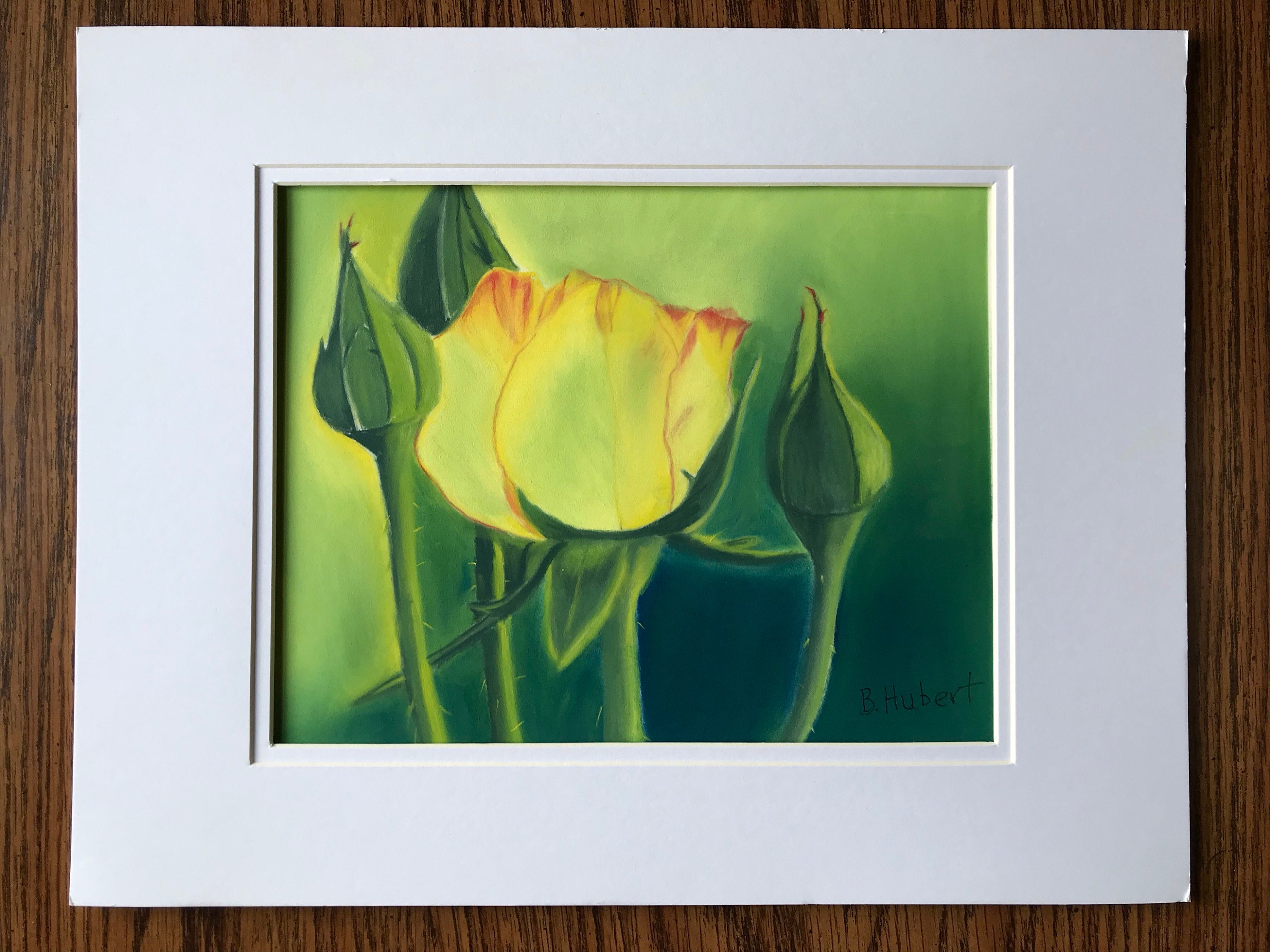 Yellow Peace Rose, an Original 9" X 12" Pastel Painting, Called ...