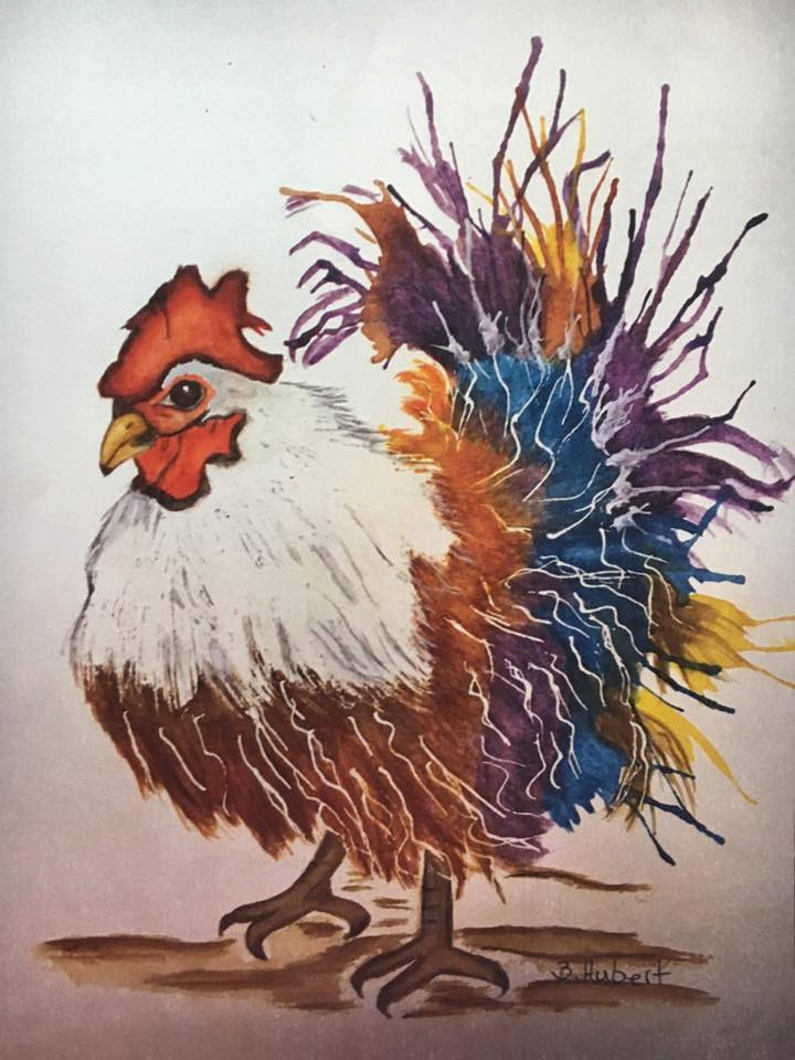 Funky Rooster an 11' X 15 Digital Print of My - Etsy