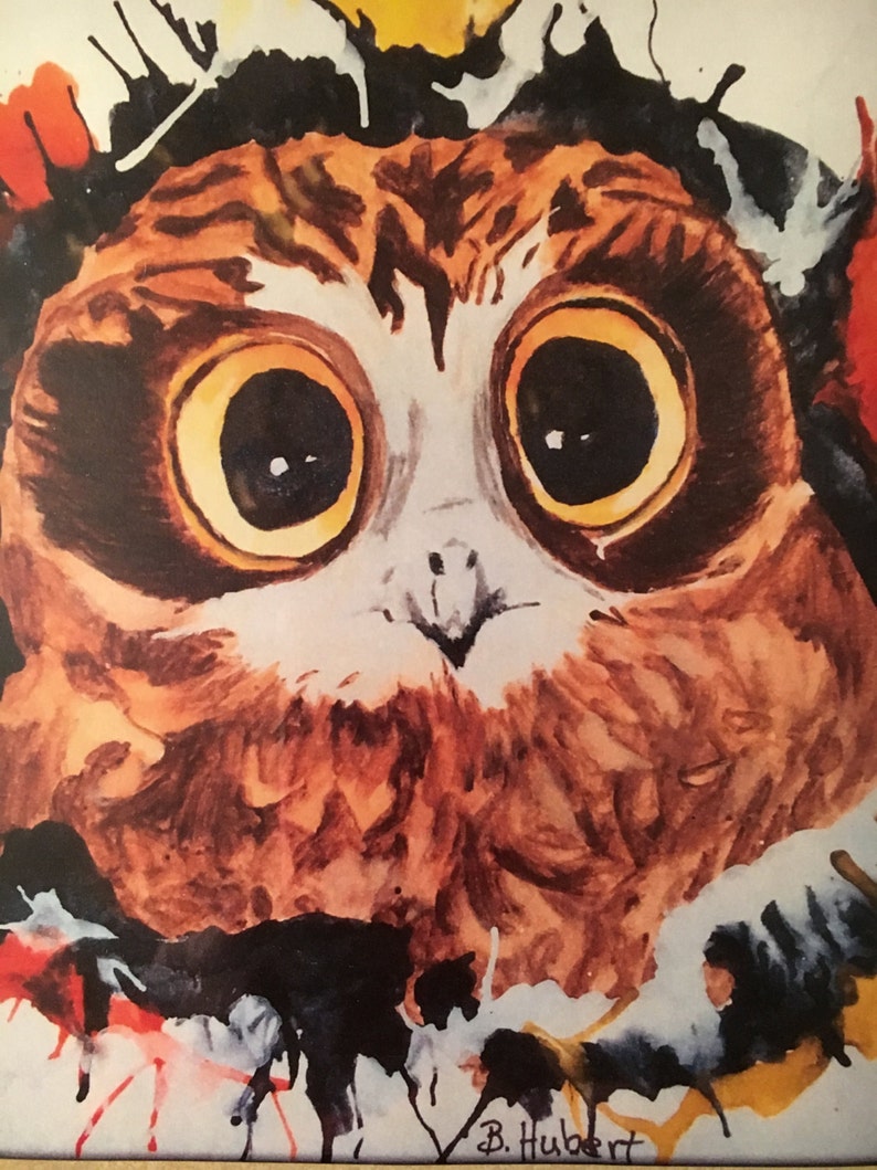 Baby Owlish , an 8" X 10" Digital Print of My Original Watercolor ...