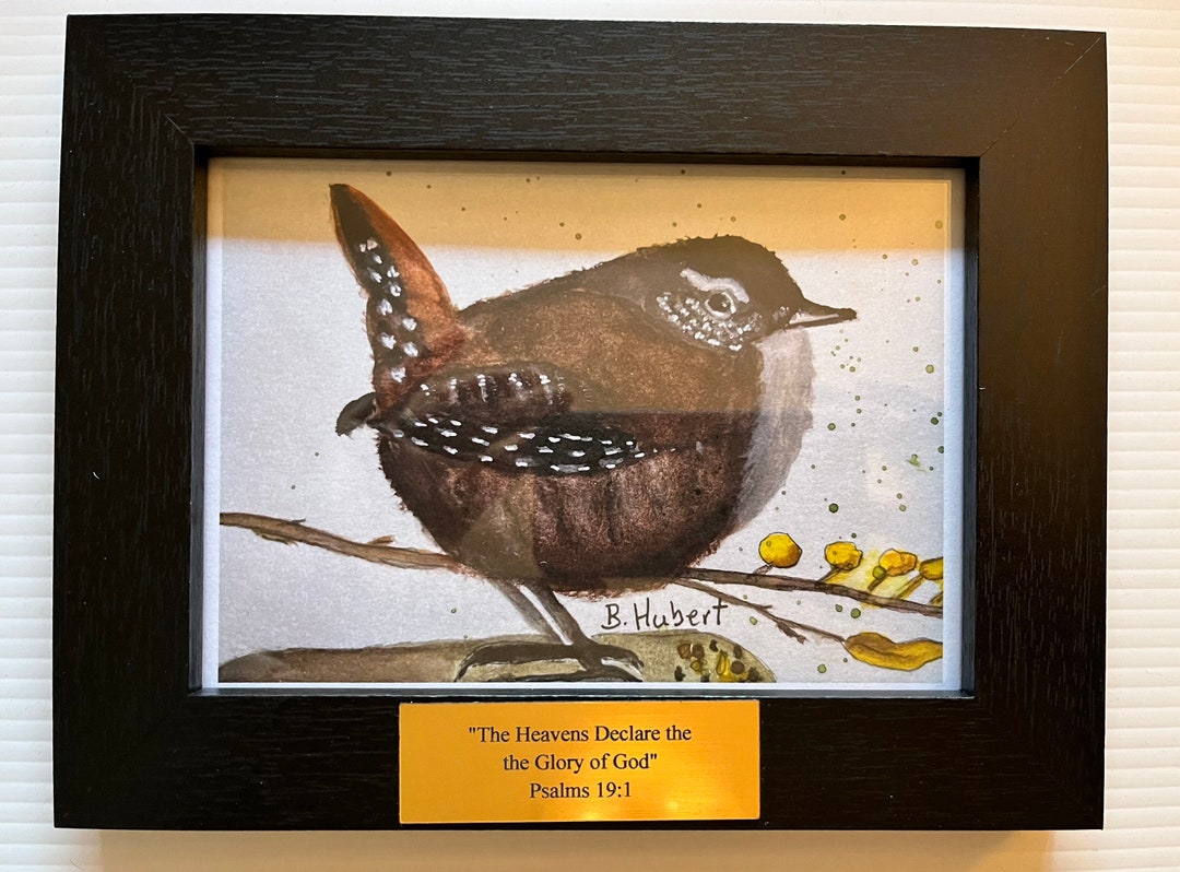 Carolina Wren Scripture Plaque Watercolor Print, Carolina Wren Framed ...
