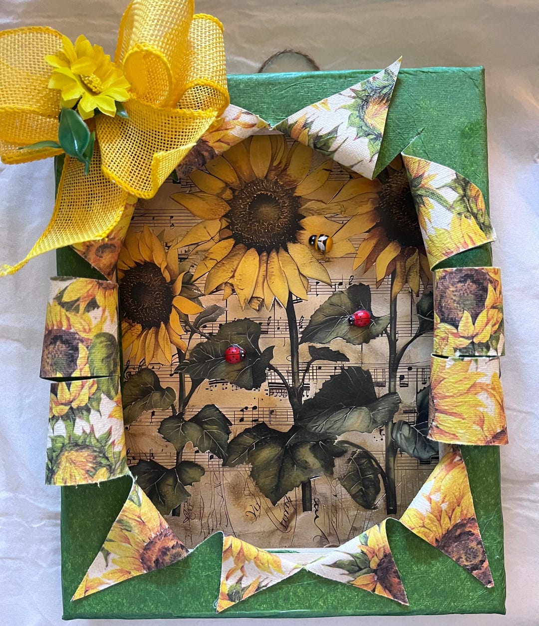 Busted Canvas Farmhouse Sunflowers Art, Garden Art, Home Decor, Rustic ...