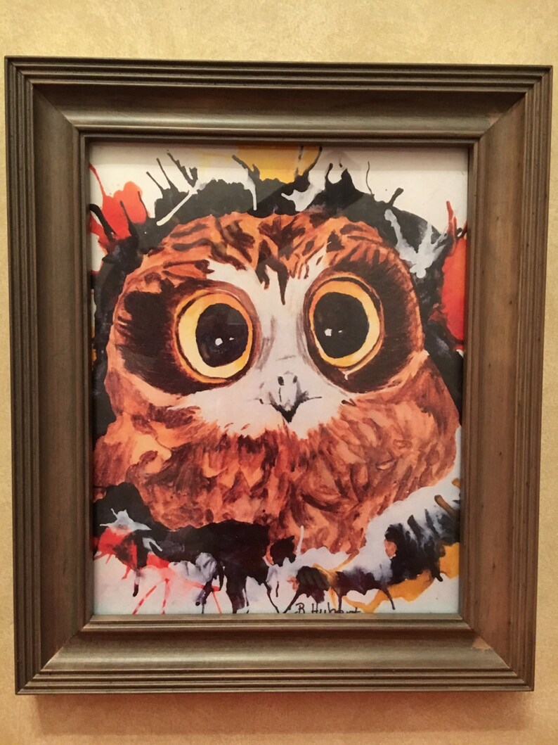 Baby Owlish , an 8" X 10" Digital Print of My Original Watercolor ...